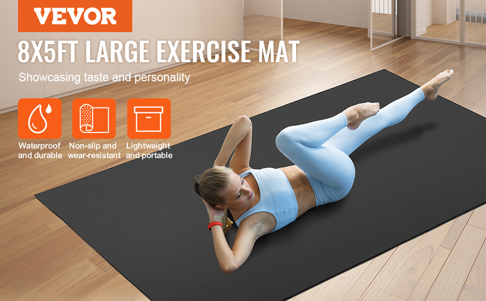 VEVOR Exercise Mat, Non Slip High Density Premium Yoga Mat, Exercise ...