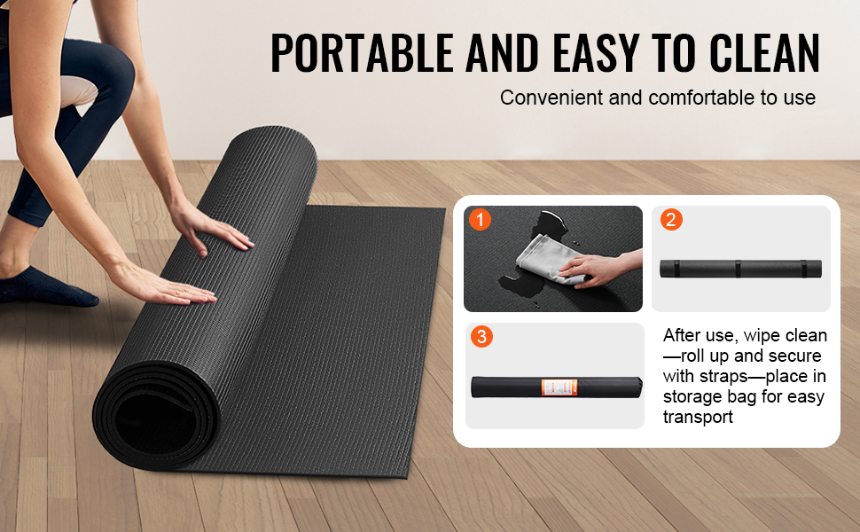 VEVOR Exercise Mat, Non Slip High Density Premium Yoga Mat, Exercise ...
