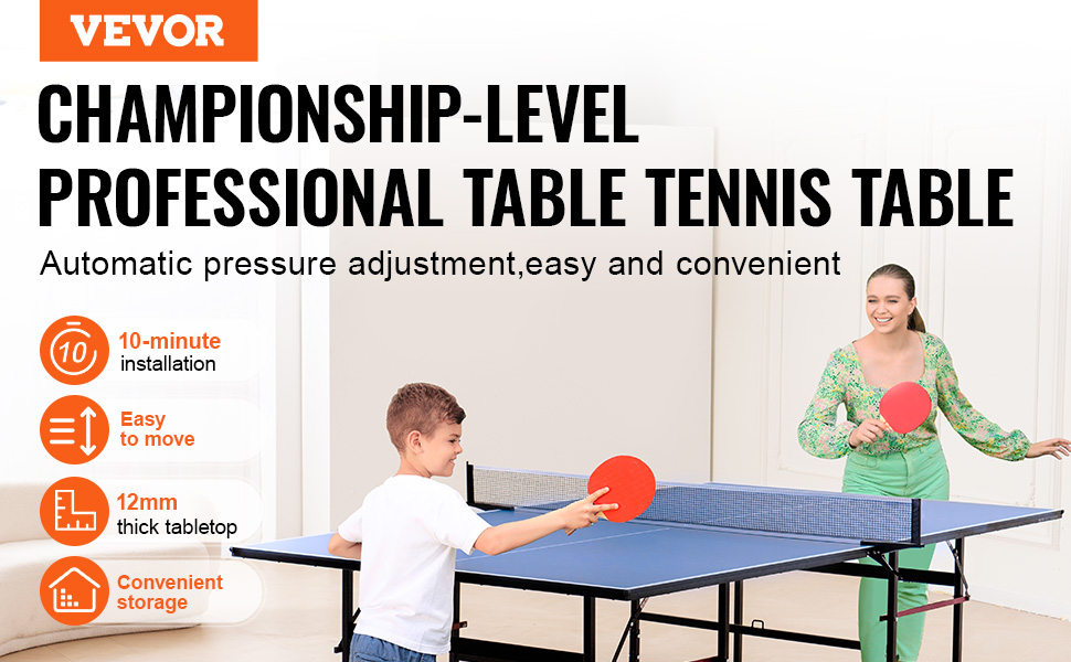 VEVOR Ping Pong Table Foldable Table Tennis Game Table Indoor with ...