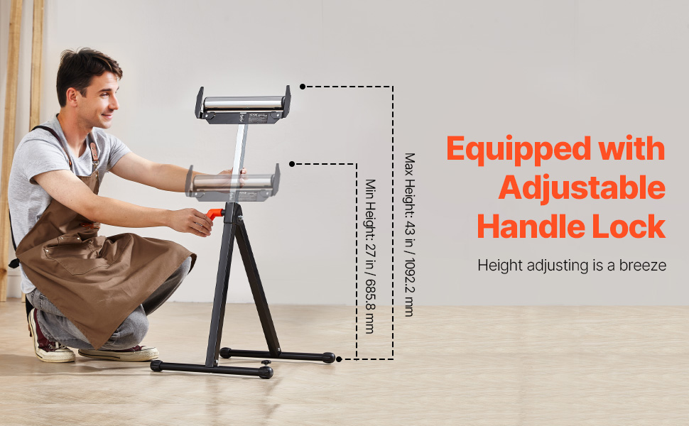 VEVOR Woodworking Roller Stand Max Load 113 kg Adjustable Height 685.8 ...