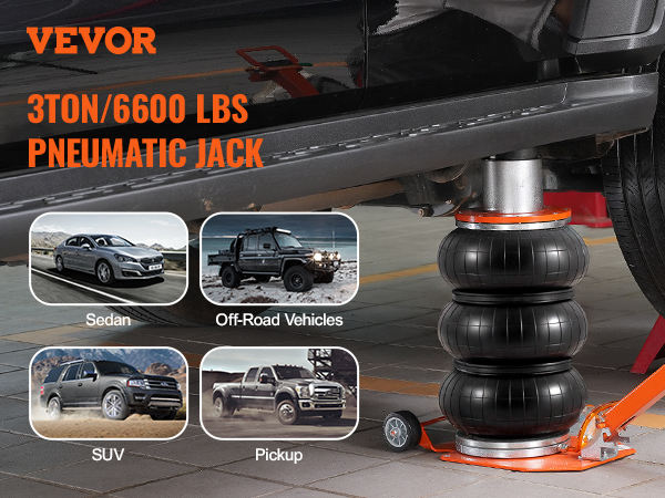 VEVOR Air Jack 3 Ton/6600 lbs Pneumatic Jack with Heightened Column for ...