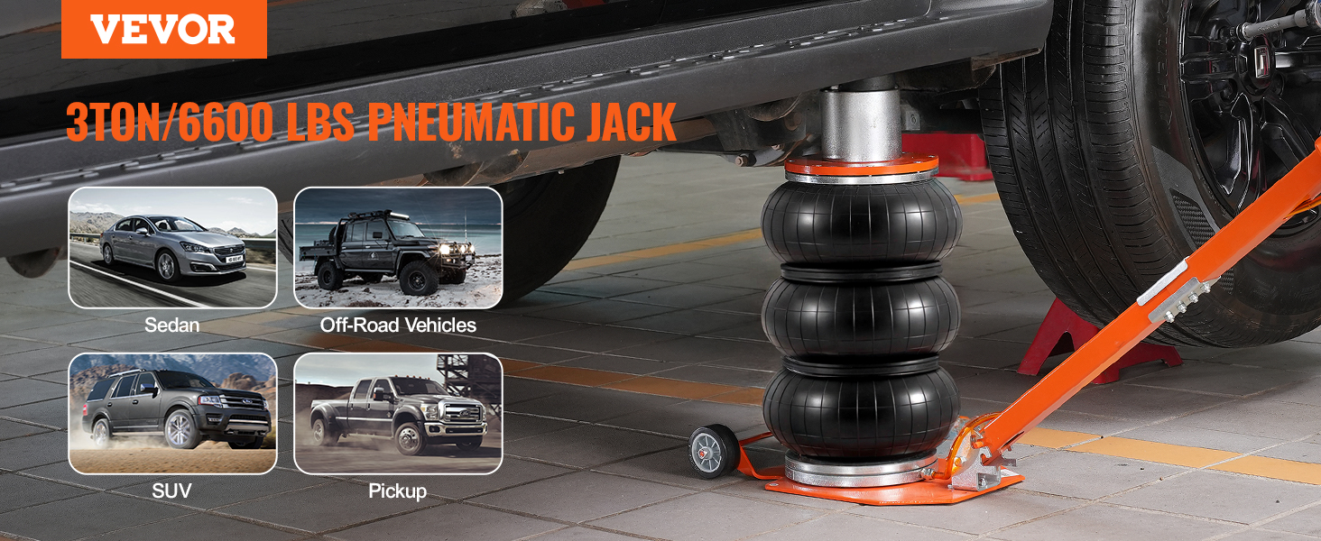VEVOR Air Jack 3 Ton/6600 lbs Pneumatic Jack with Heightened Column for ...