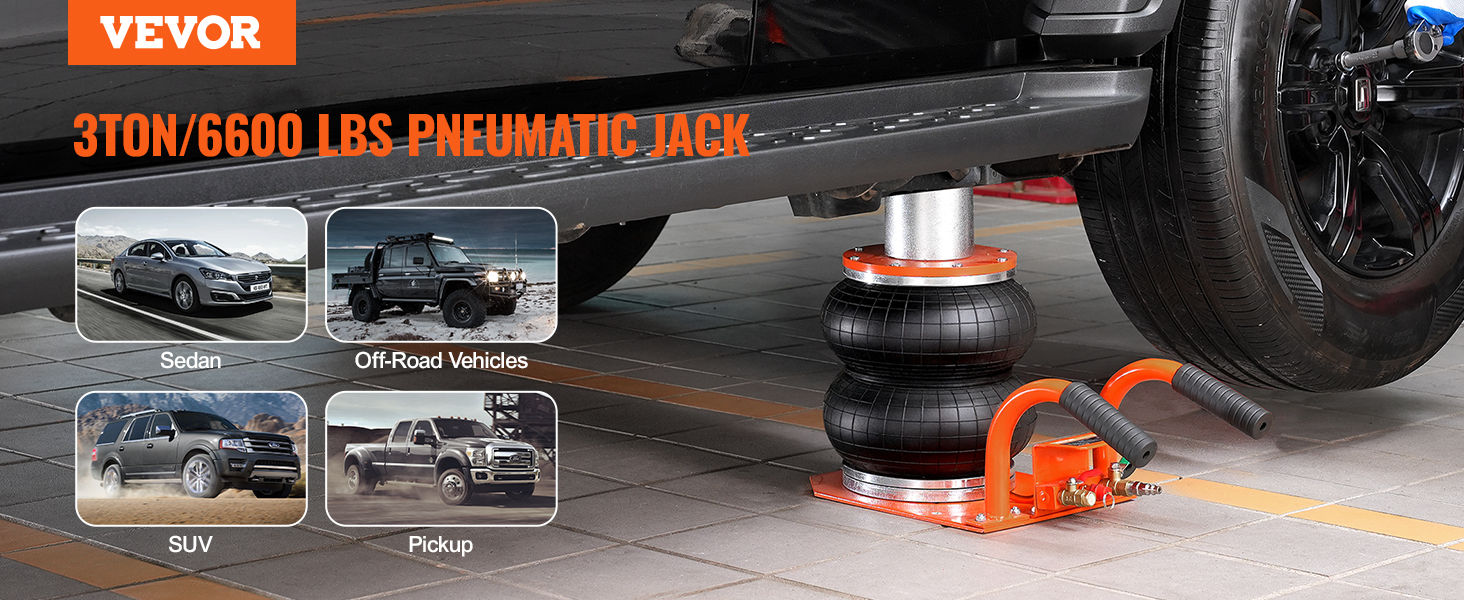 Gato neumático VEVOR Air Jack de 3 toneladas/6600 libras con columna ...