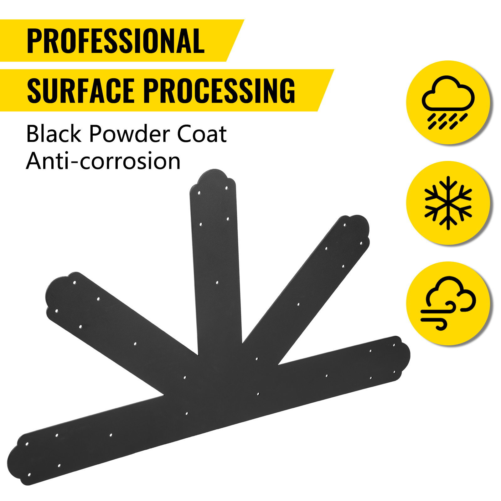 Vevor Gable Plate Truss Connector Plates 12:12 Gable Bracket Black ...