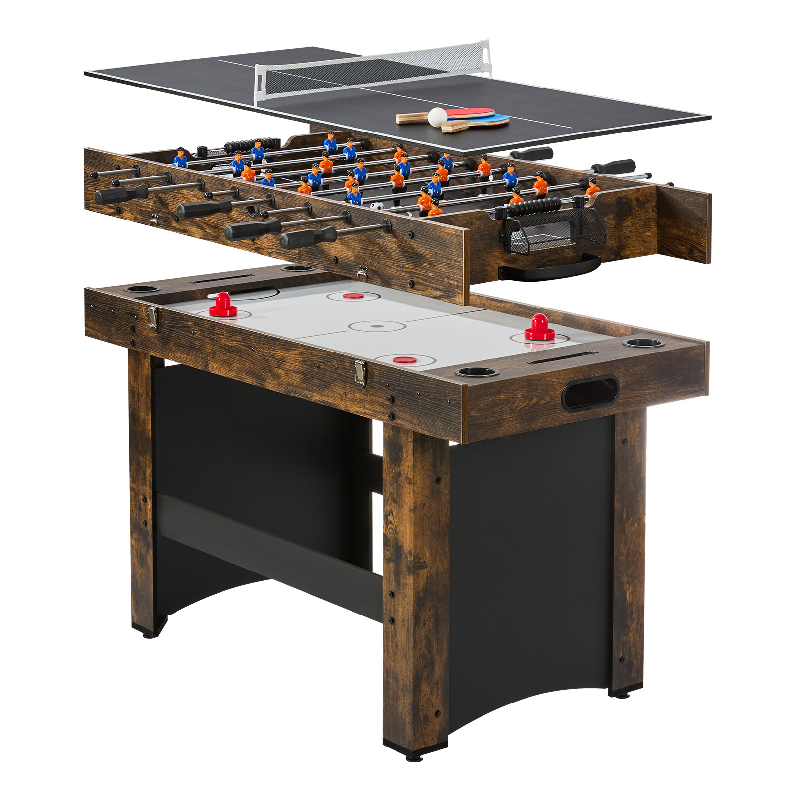 54" Air Hockey Table 3-in-1 Air Powered Combo Table Hockey Ping Pong ...