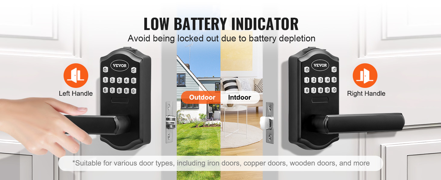 VEVOR Keyless Entry Door Lock, Electronic Keypad Entry Lever, Password ...