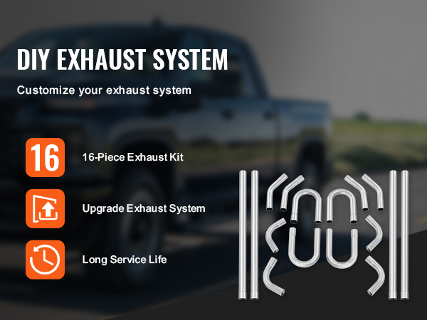 DIY Universal Exhaust Kit 16 Pieces Exhaust Pipe Kit with Slip-Fit ...