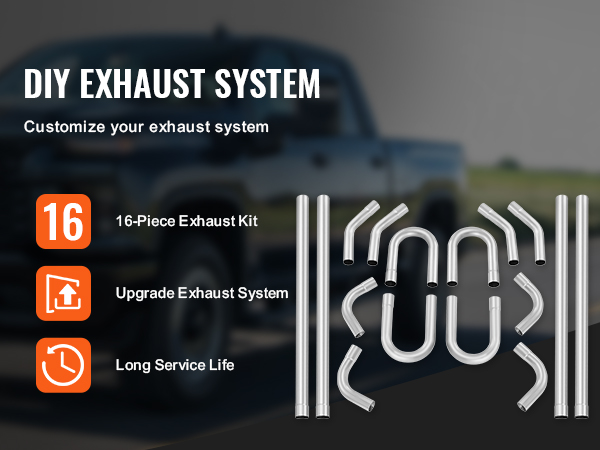 DIY Universal Exhaust Kit 16 Pieces Exhaust Pipe Kit with Slip-Fit ...