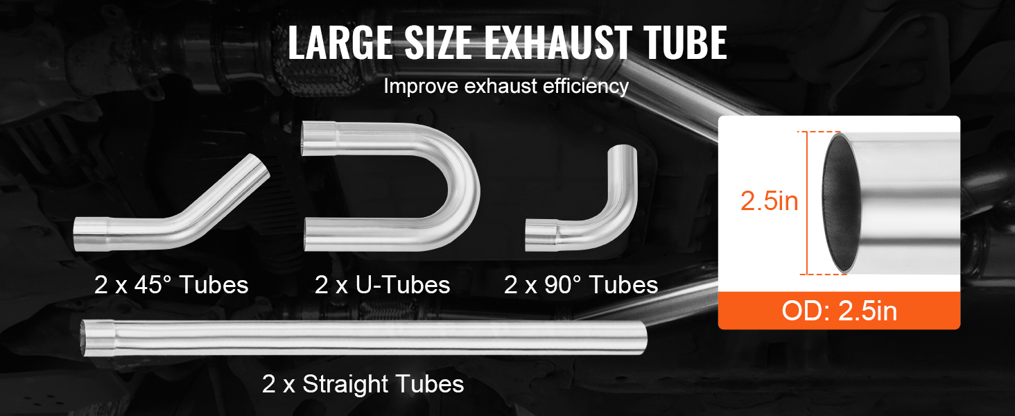 DIY Universal Exhaust Kit 8 Pieces Exhaust Pipe Kit with Slip-Fit Joint ...