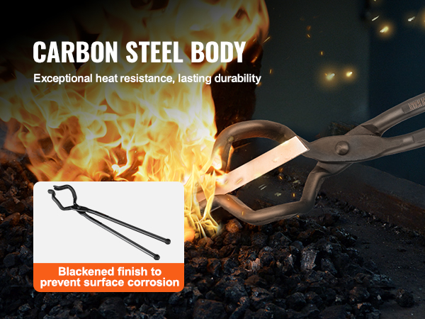VEVOR Blacksmith Tongs, 18” Z V-Bit Tongs, Carbon Steel Forge Tongs ...