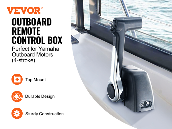 VEVOR Boat Throttle Control, 704-48205-P1 Top-Mounted Outboard Remote ...
