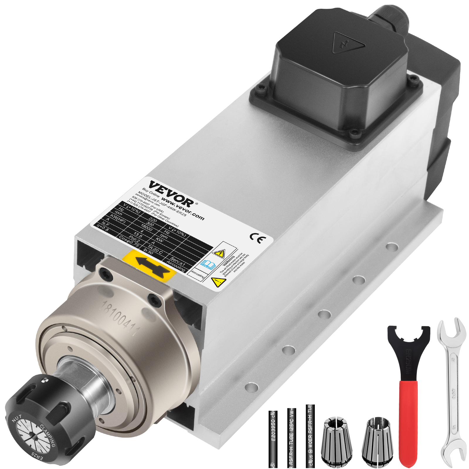 VEVOR 4KW 2220V Air Cooled Spindle Motor ER25 CNC Air Cooling Spindle ...