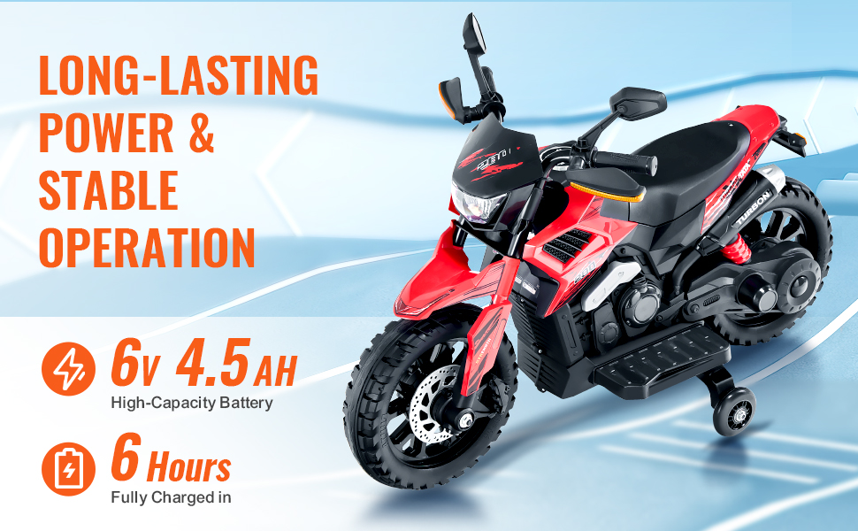 Christmas Gift! Kids Ride on Motorcycle 6V Electric Motorbike with LED ...