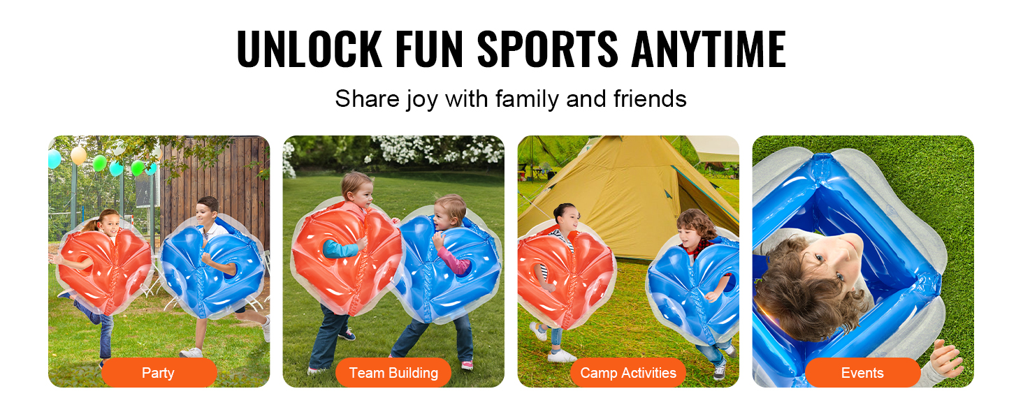 VEVOR Inflatable Bumper Balls 2-Pack, 2FT/0.6M Body Sumo Zorb Balls for ...