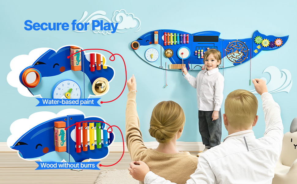 VEVOR Orca Activity Wall Busy Board Panels 12 Activities Sensory Wall ...