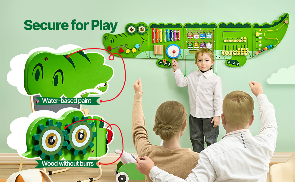 VEVOR Crocodile Activity Wall Busy Board Panels 9 Activities Sensory ...