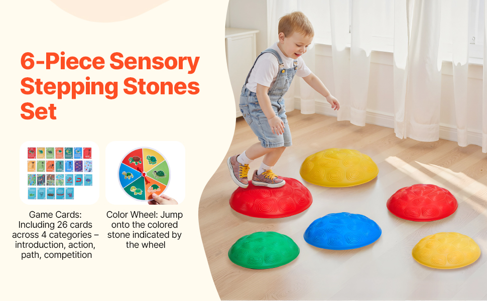 VEVOR Kids Balance Stepping Stones Sensory Obstacle Course 6 PCS ...