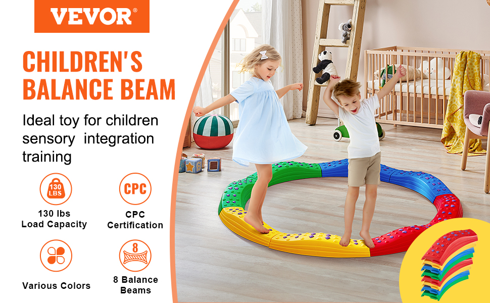 VEVOR Kids Balance Beam Stepping Stones Gymnastics Children Balance ...