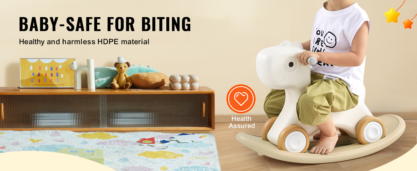 VEVOR 3 in 1 Rocking Horse for Toddlers 1-3 Years, Baby Rocking Horse ...