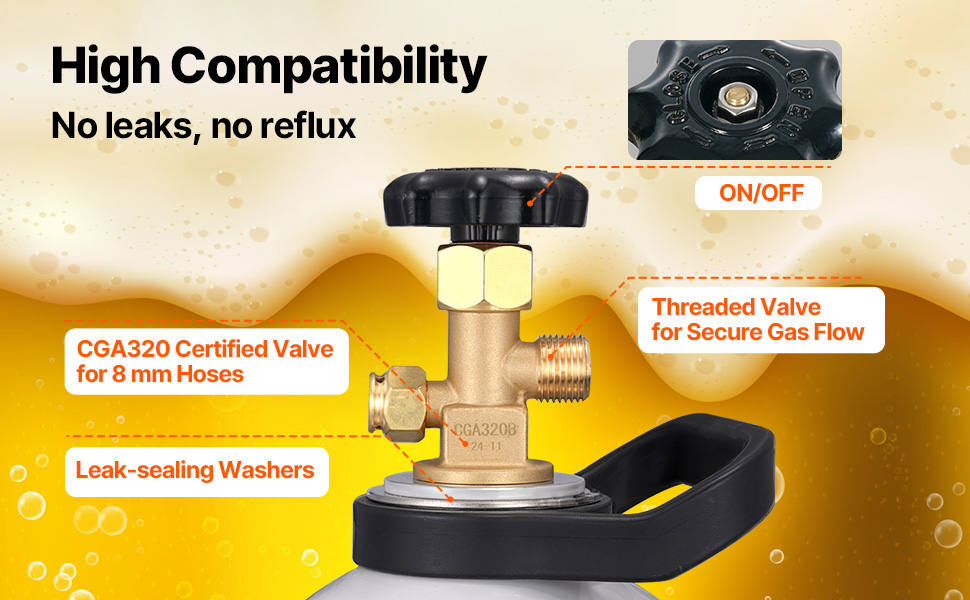 CO2 Tank 10 lbs New Aluminum Alloy Gas Cylinder with CGA320 Valve DOT Approved | VEVOR US