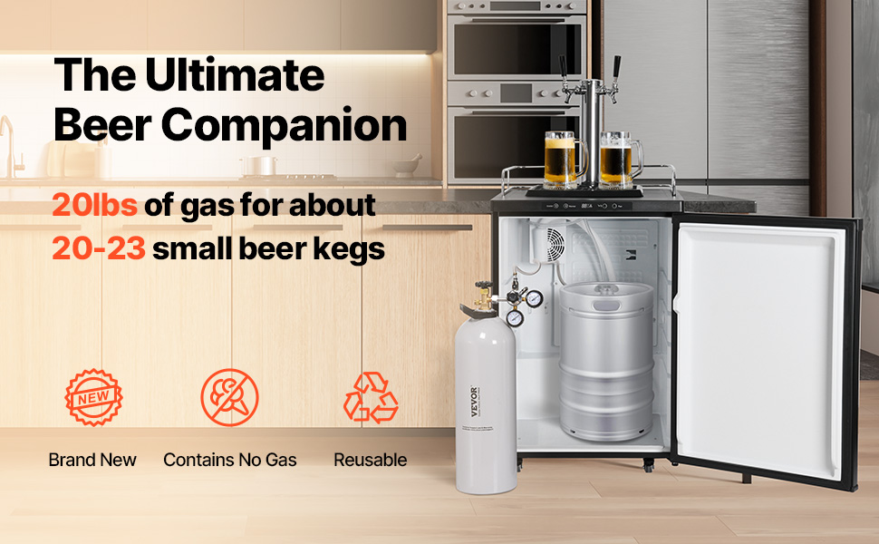 VEVOR CO2 Tank 20 lbs Aluminum Alloy Cylinder with CGA320 Valve for ...
