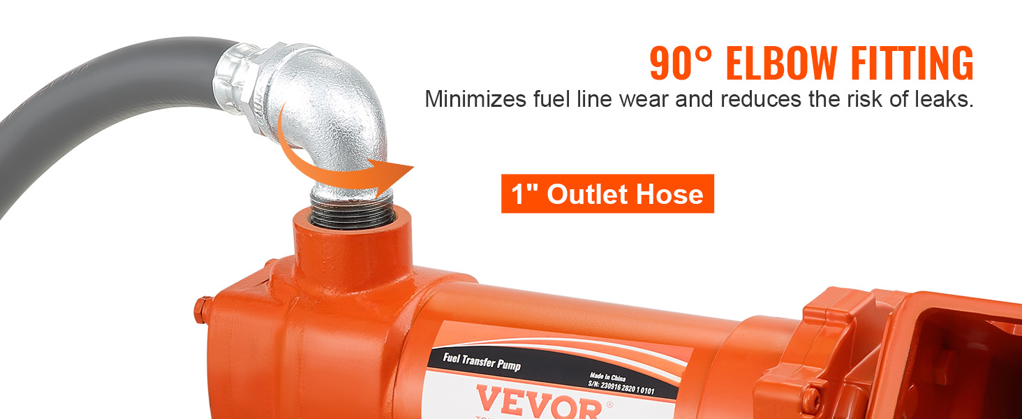 VEVOR Fuel Transfer Pump, 12V DC 20 GPM 1/4 HP, High Flow Cast Iron ...