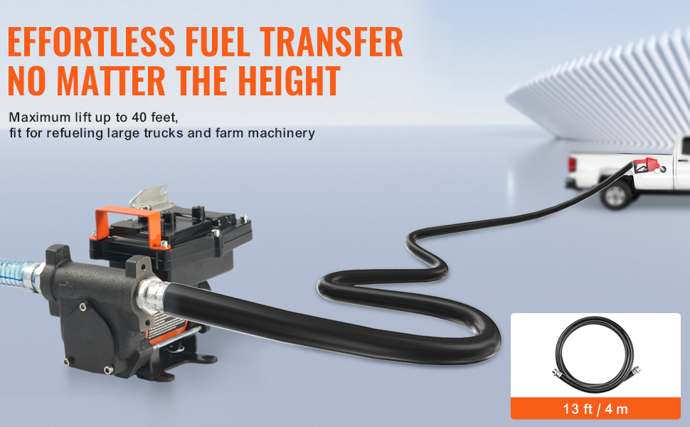 VEVOR Fuel Transfer Pump 12V 15 GPM 1/4 HP Diesel Pump with Auto Fuel ...