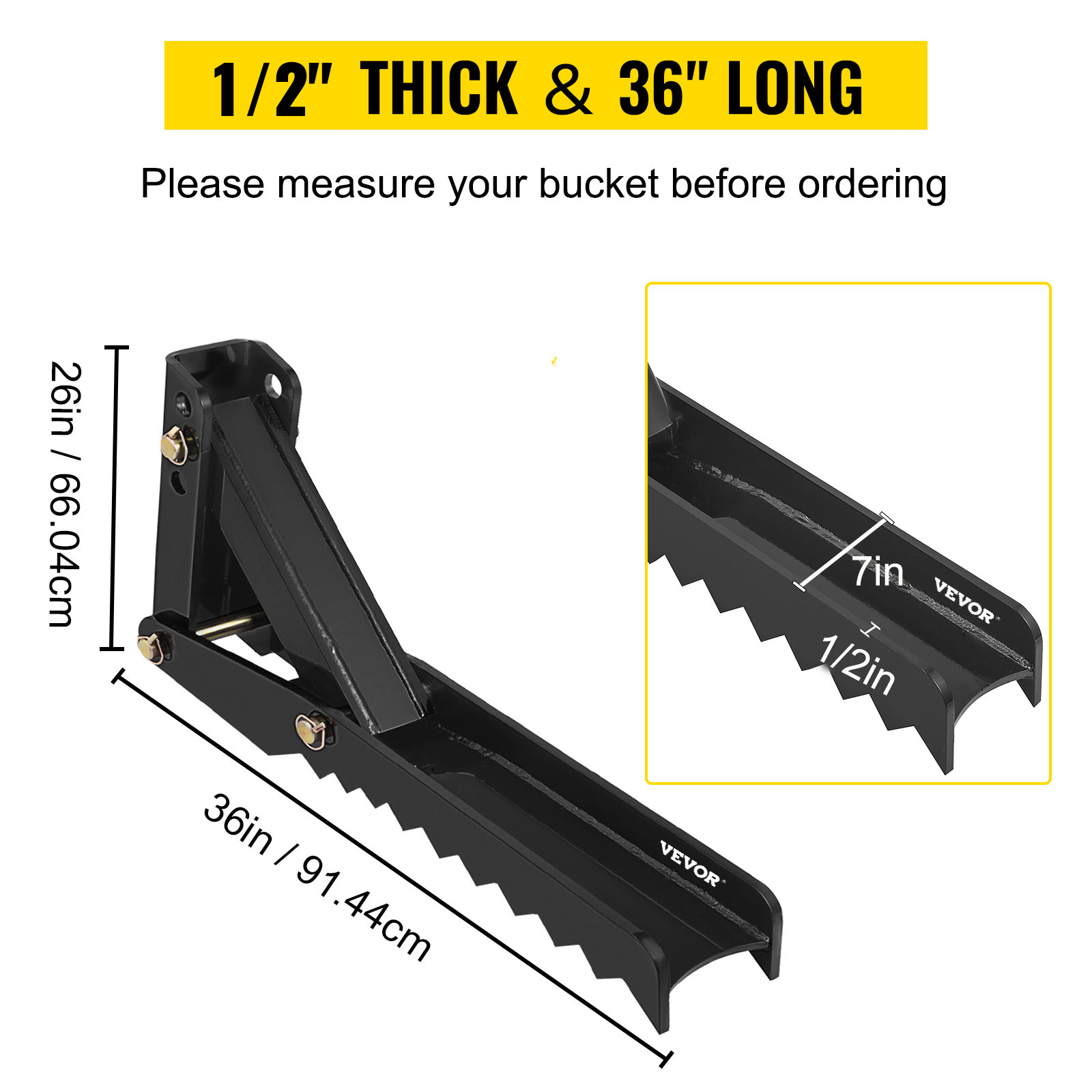 VEVOR 36 inch Backhoe Excavator Thumb Attachments Adjustable Extreme ...