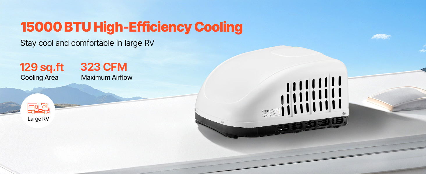 RV Air Conditioner 15000 BTU Non-Ducted Rooftop RV AC 65 dB Quiet for ...