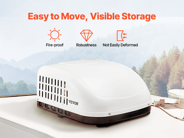 RV Air Conditioner 13500 BTU Non-Ducted Rooftop RV AC 65 dB Quiet for ...