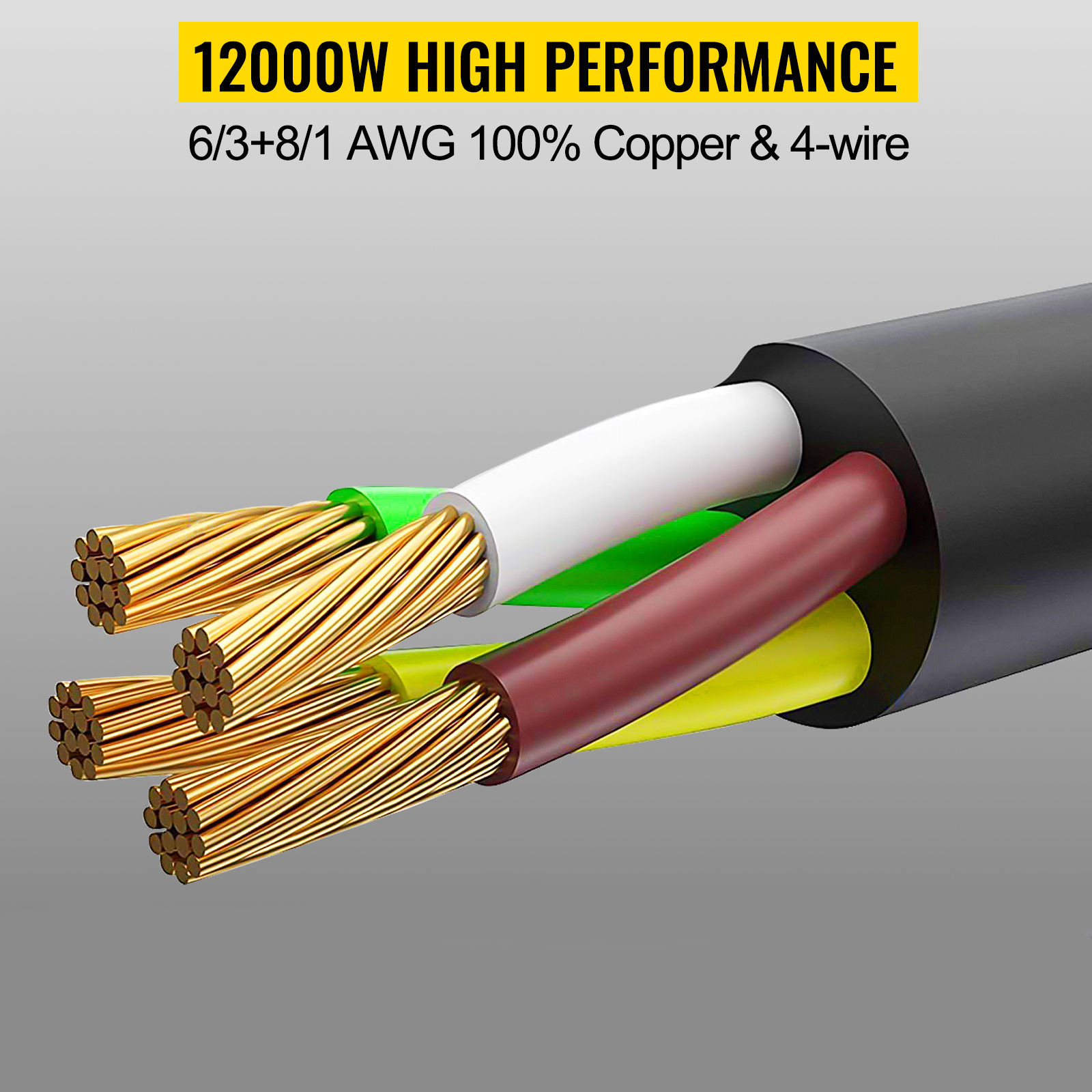 VEVOR Heavy Duty Generator Cord, 10 Feet Generator Power Cord, 50AMP ...
