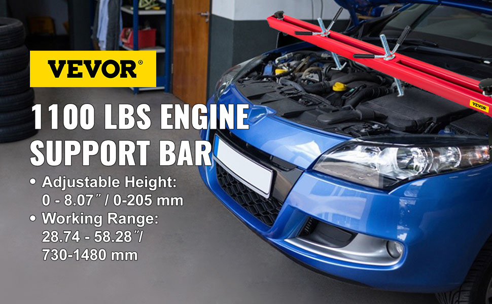 VEVOR Engine Support Bar 1100 Lbs Capacity Engine Transverse Bar Engine ...