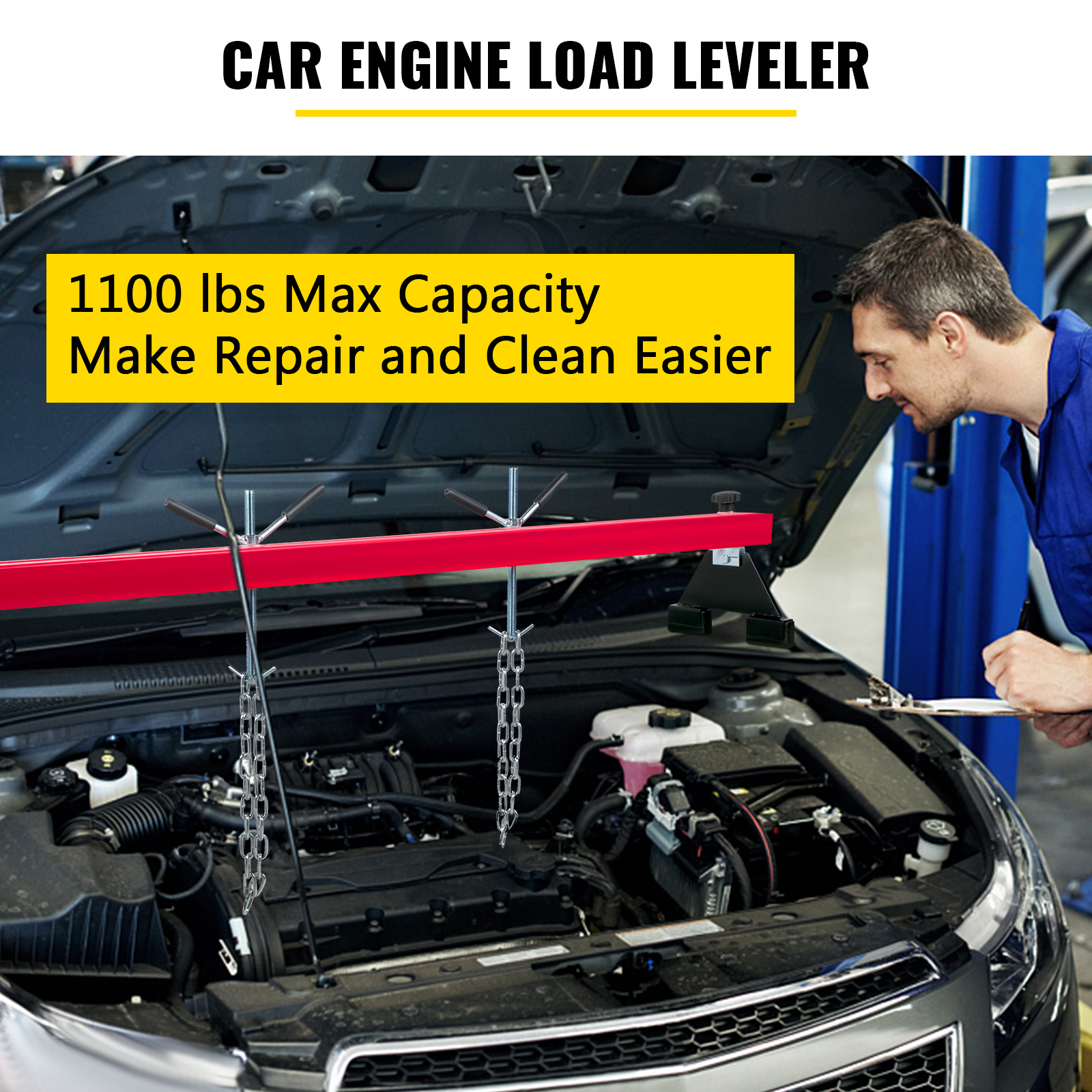 VEVOR Engine Support Bar 1100 Lbs Capacity Engine Transverse Bar Engine ...