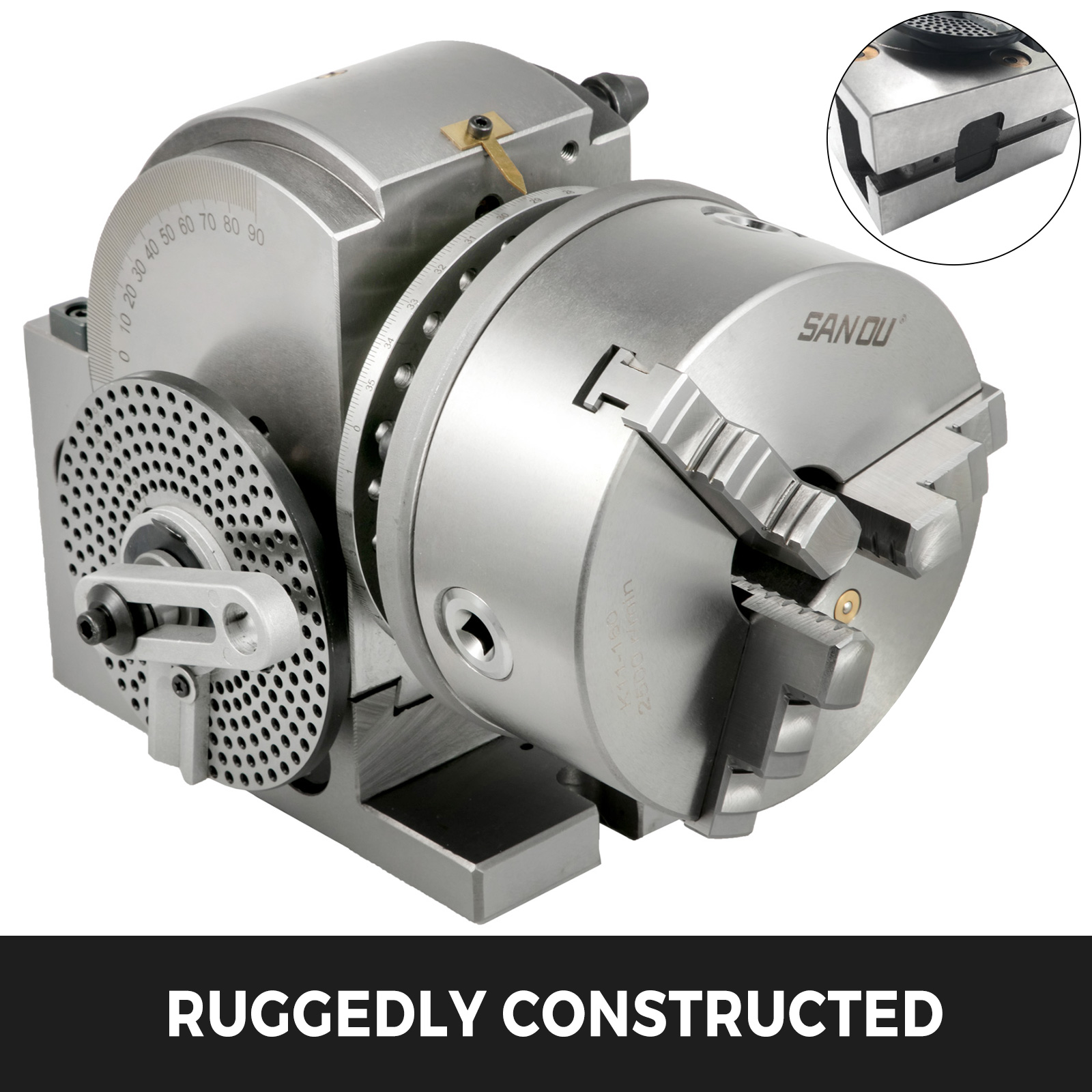 VEVOR Dividing Head 6"/160MM Dividing Head for Milling Machine 6-1/2 ...
