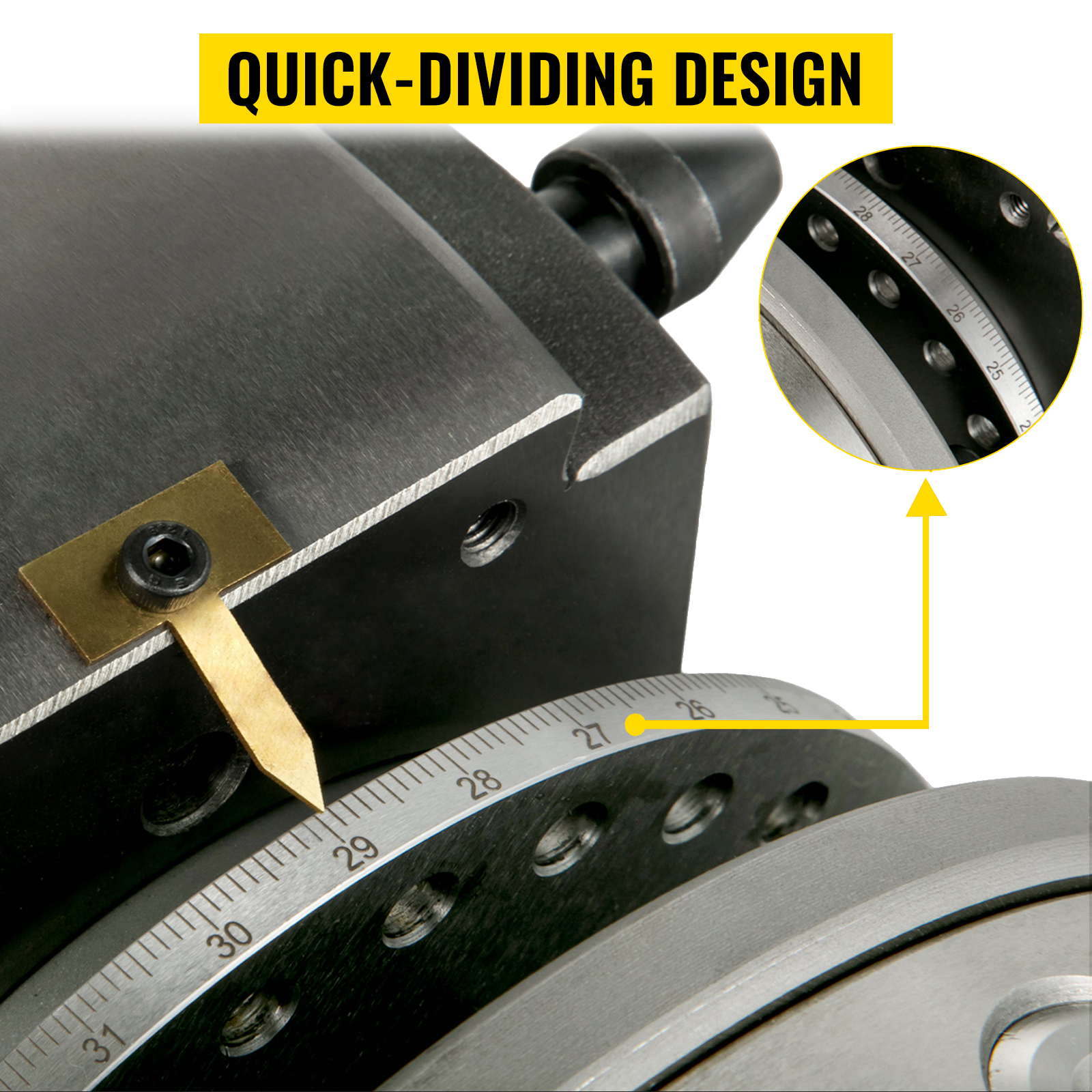 VEVOR Dividing Head 6"/160MM Dividing Head for Milling Machine 6-1/2 ...