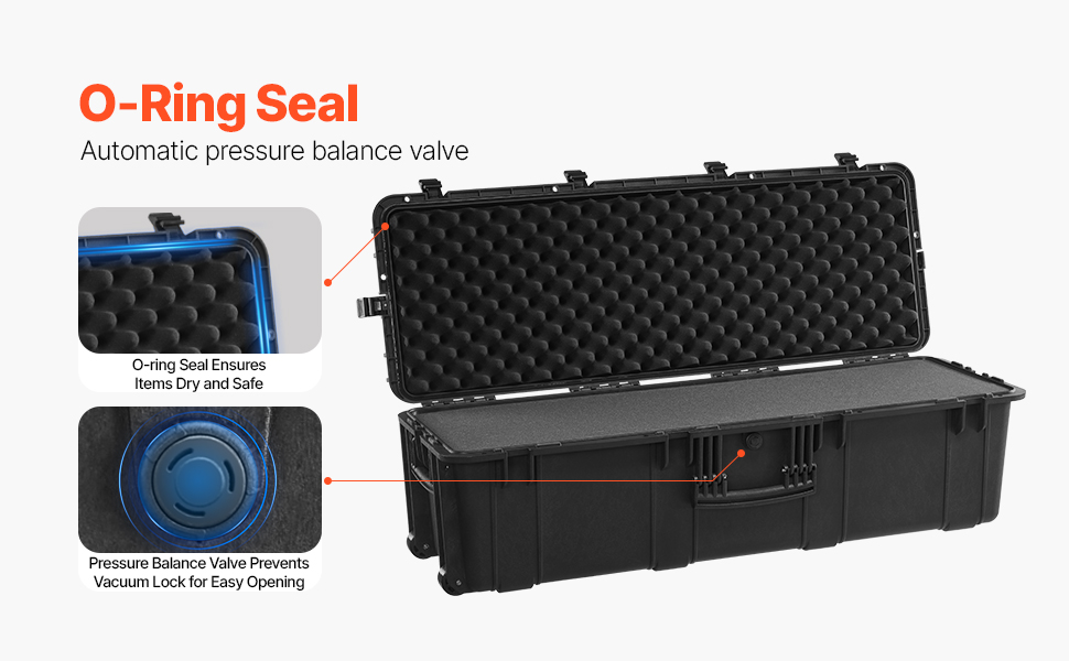VEVOR Weatherproof Hard Case, Heavy Duty Protective Dry Box Case with ...