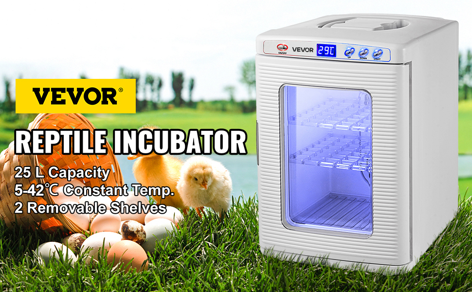 VEVOR White Reptile Incubator 25L Scientific Lab Incubator Digital ...