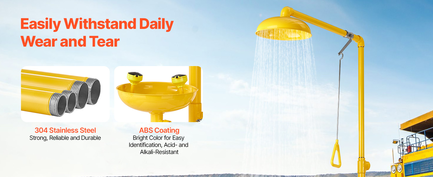 Emergency Shower Eye Wash Station Combination OSHA-Approved Eyewash ...