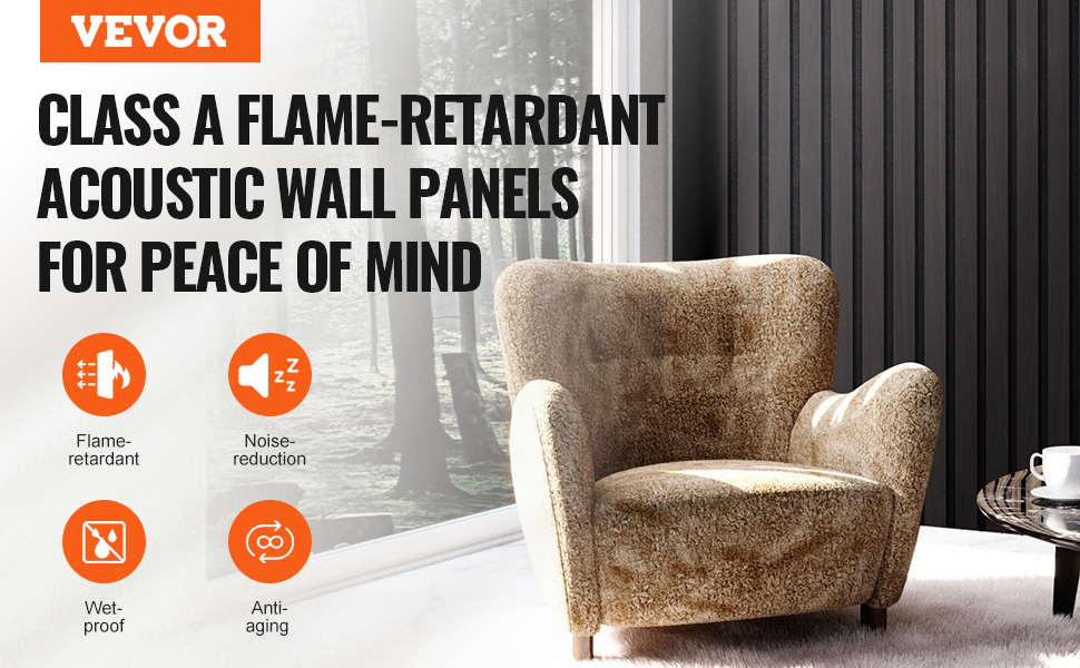 VEVOR Wood Slat Acoustic Panels 7.9 x 94.5 inch for Modern Wall Decor ...