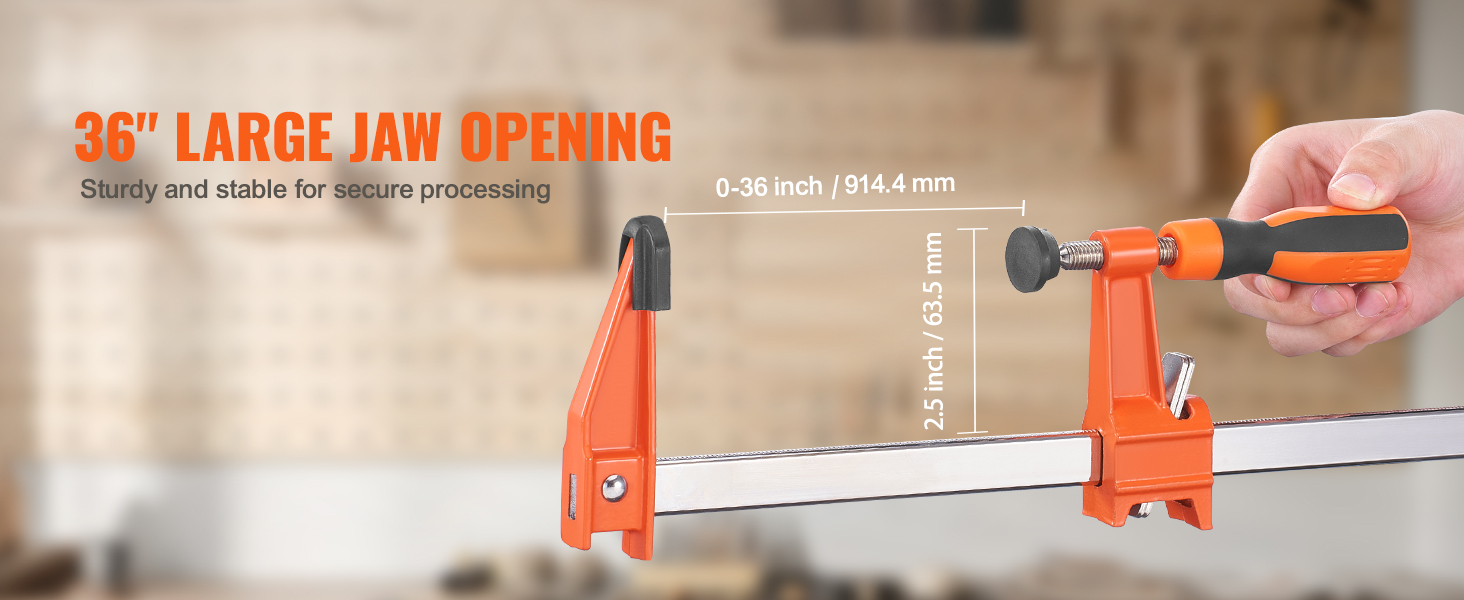 VEVOR Bar Clamps for Woodworking, 2-Pack 36" Clamp/Spreader, Quick ...