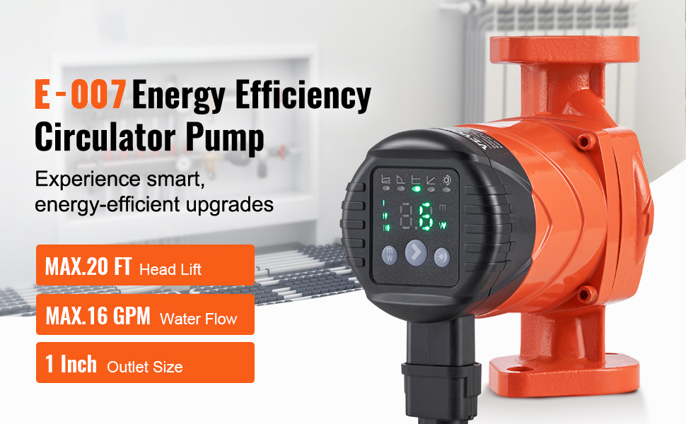 VEVOR 007E-2F2 High Efficiency Circulation Pump 110V 42W EMC Circulator ...