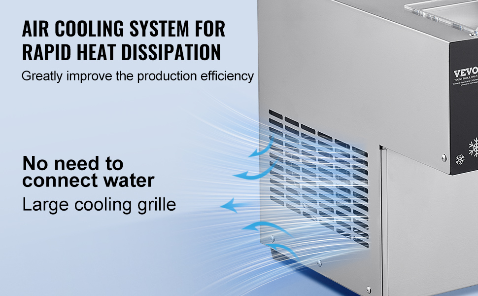 Commercial Snowflake Ice Machine 176LBS/24H Stainless Steel for Ice ...