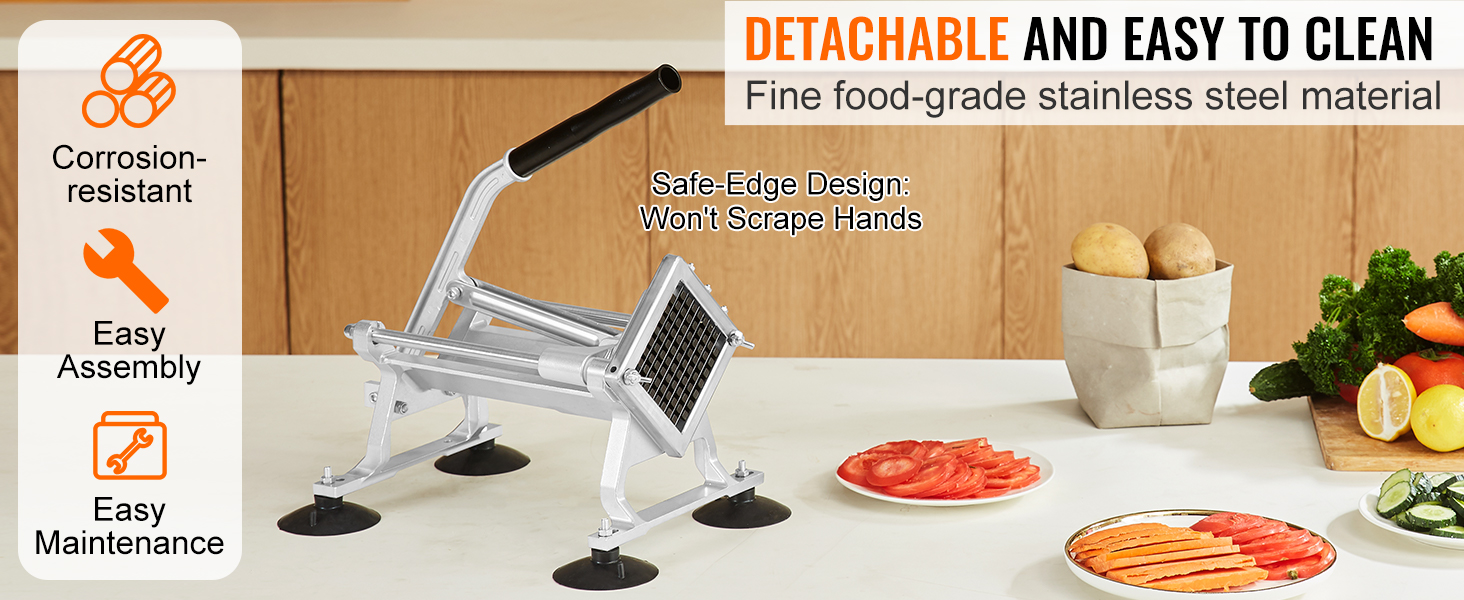 VEVOR Commercial Vegetable Slicer, 3/8 inch Fruit Slicer, Stainless ...