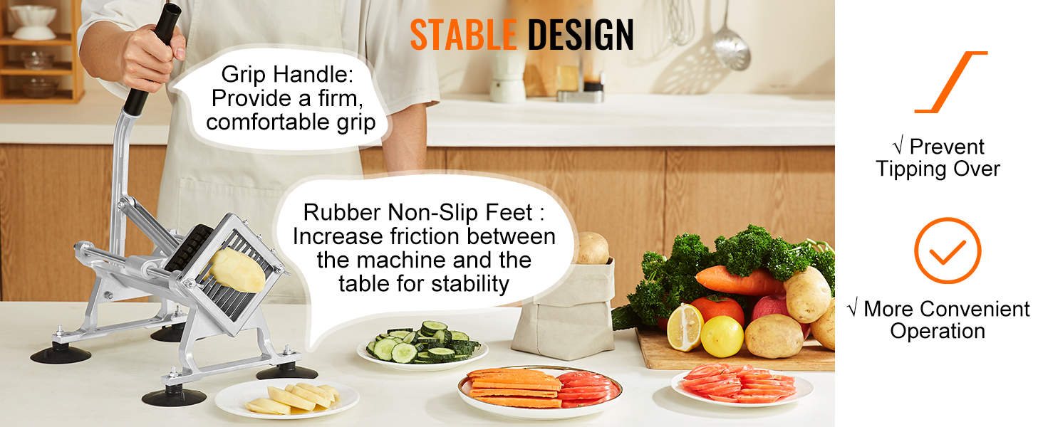 VEVOR Commercial Vegetable Slicer, 3/8 inch Fruit Slicer, Stainless ...