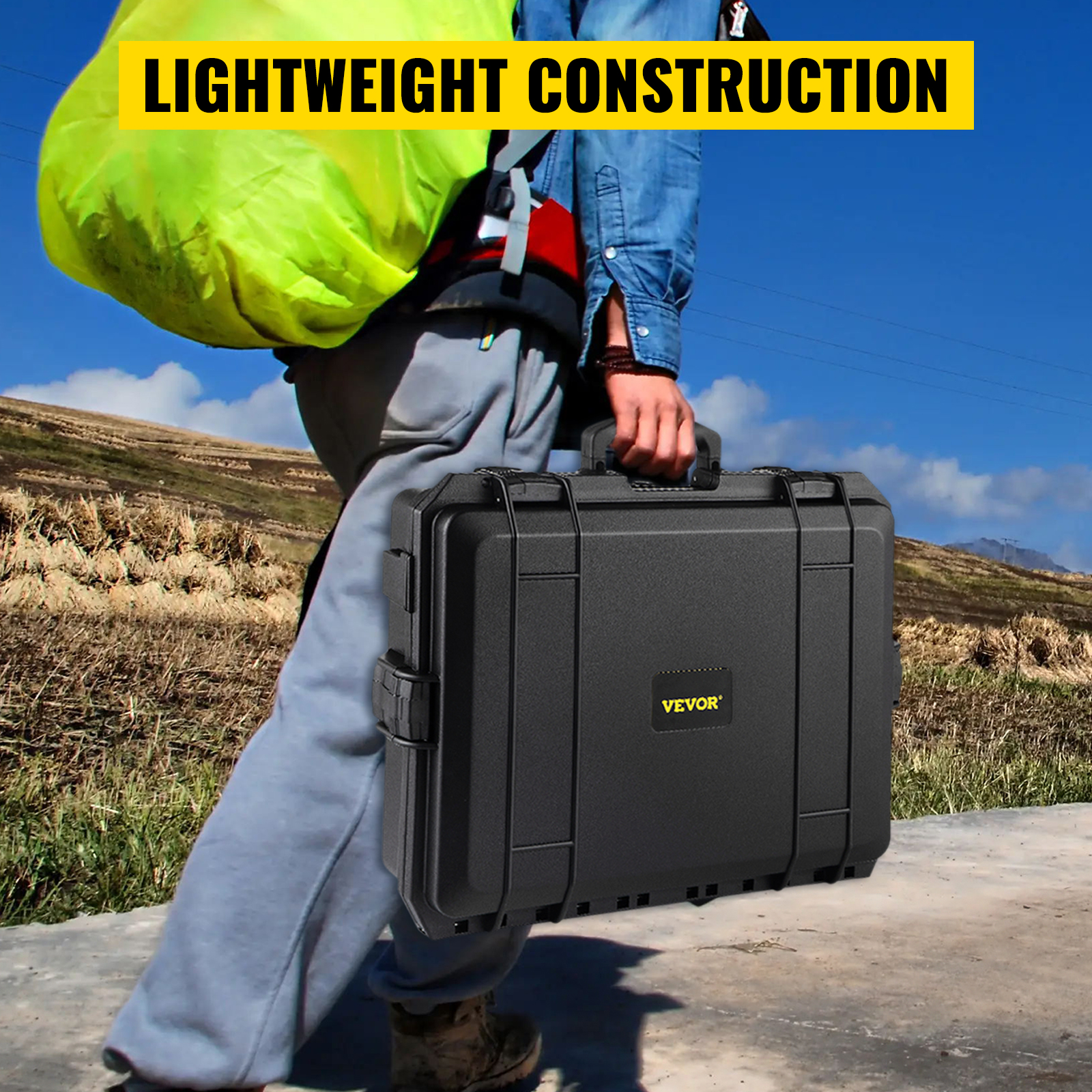 VEVOR Waterproof Hard Case, 20 x 16 x 5 Inches, with Customizable Foam ...