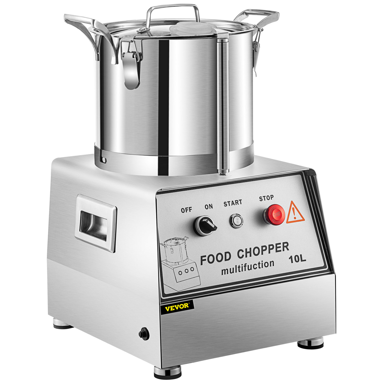 VEVOR 110V Commercial Food Processor 10L Capacity 1100W Electric Food ...
