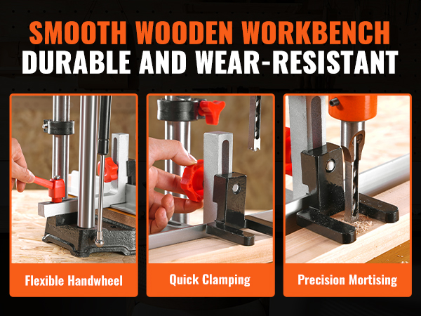 VEVOR Benchtop Mortise Machine, 370W, 1725 RPM Woodworking Mortising ...