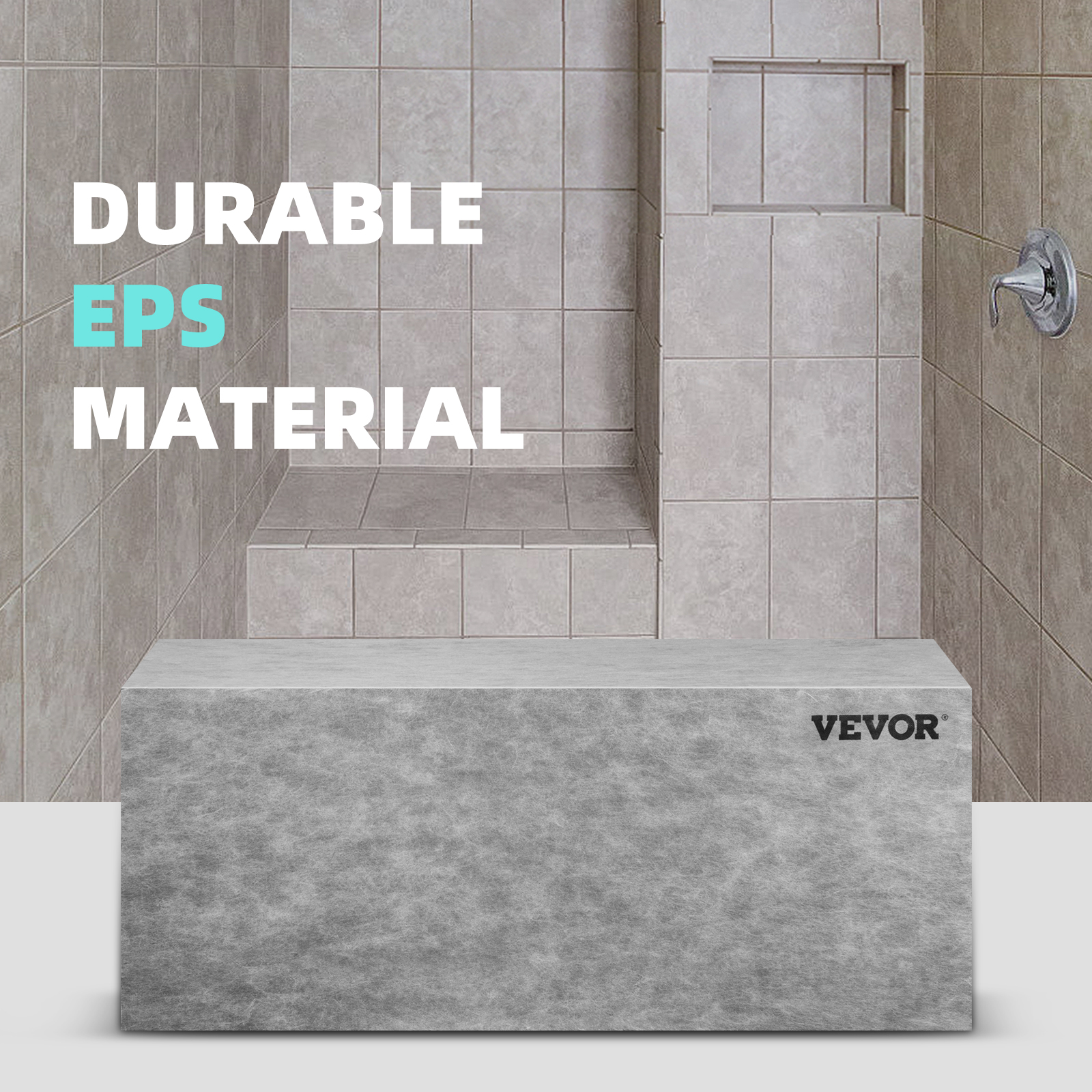 VEVOR Tile Shower Seat, 47.2" x 16" x 20" Ready to Tile Shower Seat ...
