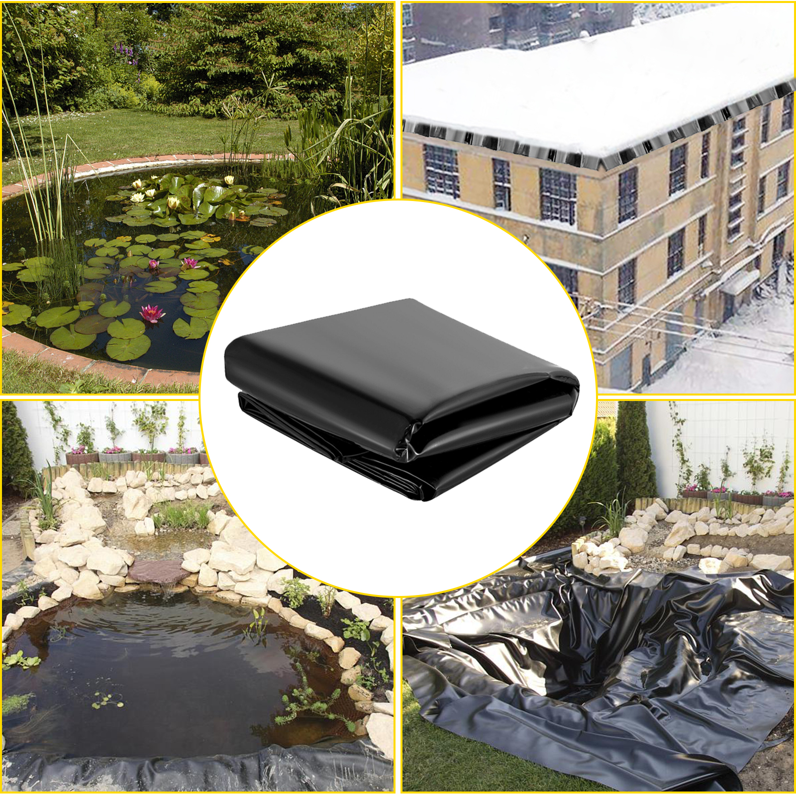 VEVOR LLDPE Pond Liner 15x20 ft, Pond Liner 20 Mil, Fish Pond Liners ...