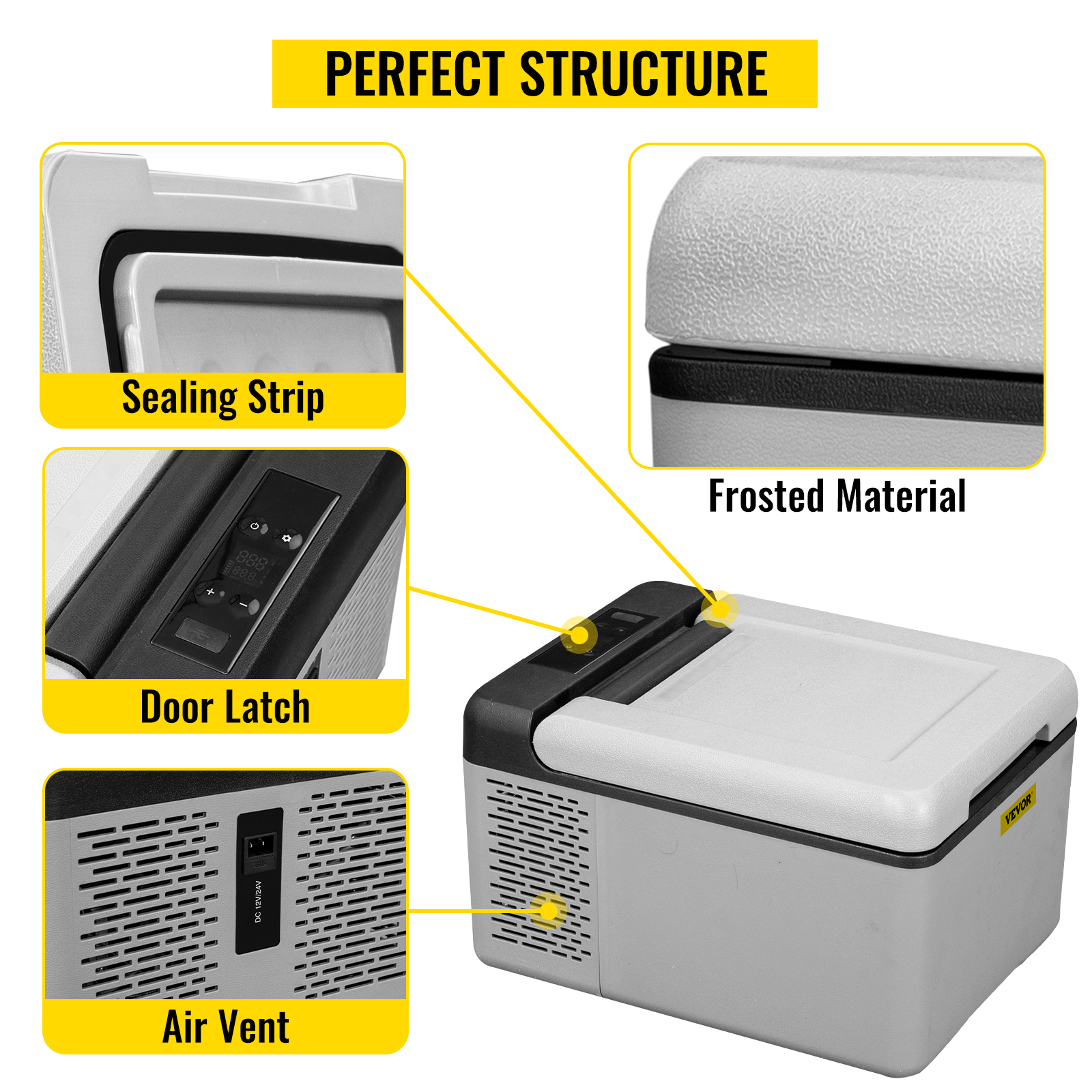 VEVOR 12 Volt Refrigerator 10 Qt, Portable Mini Freezer (-4℉~68℉) W/APP ...
